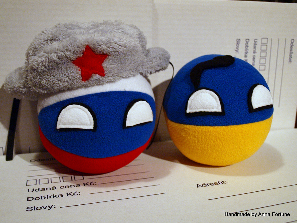 Russiaball And Ukraineball Small Version Handmade By Anna Fortune