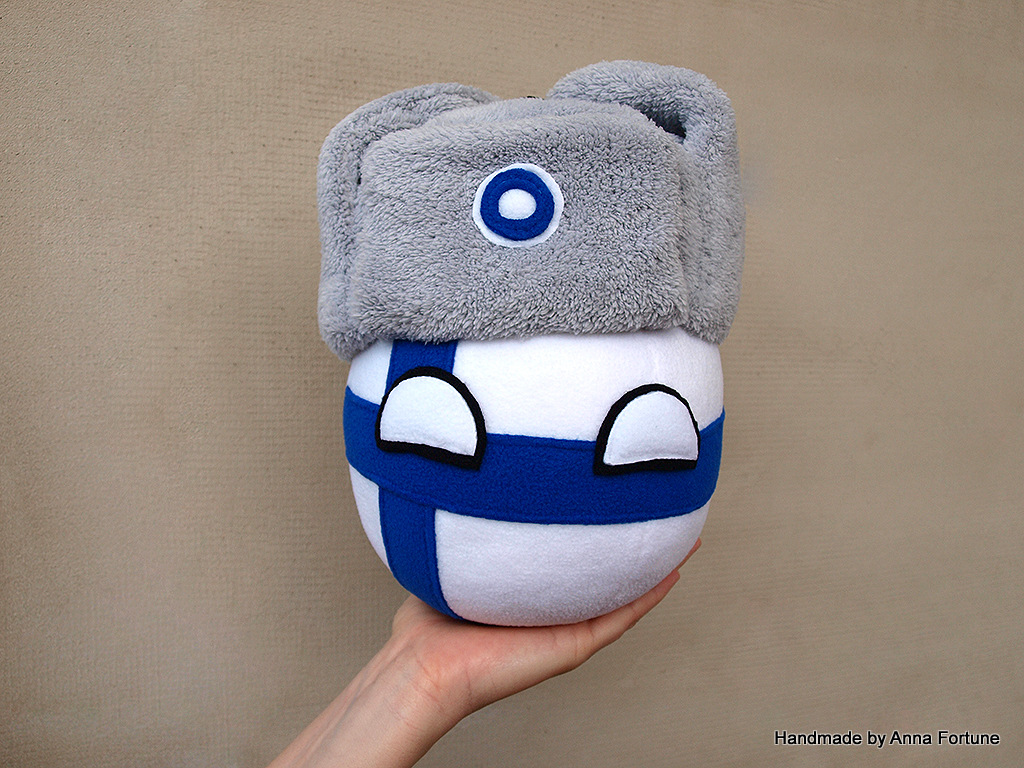 Finlandball with Cockade Ushanka – Handmade by Anna Fortune